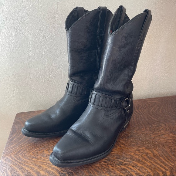Harley-Davidson | Shoes | Harleydavidson Black Leather Western Harness ...